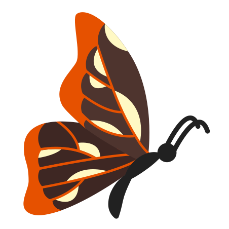 Butterfly Side View icon in Color Style
