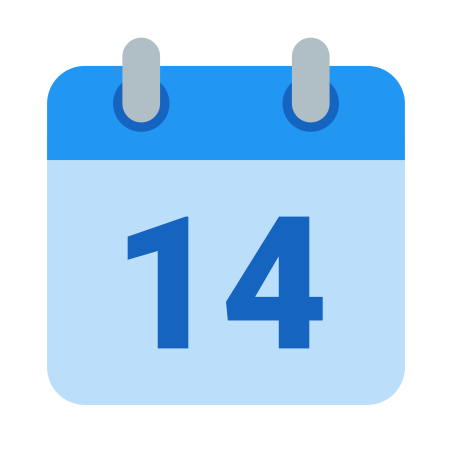 Calendar 14 icon in Color Style