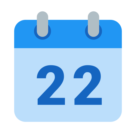 Calendar 22 icon in Color Style