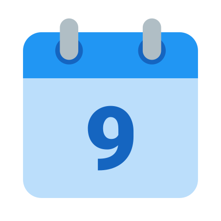 Calendar 9 icon in Color Style