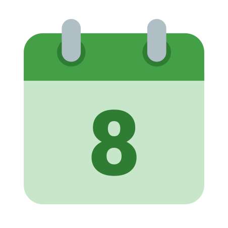 Calendar Week8 icon in Color Style