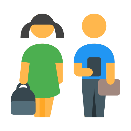 Classmates Standing Skin Type 3 icon in Color Style