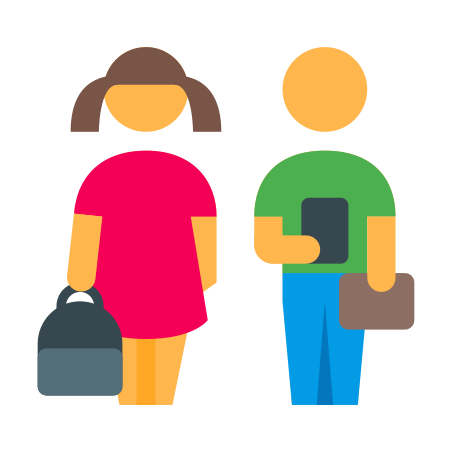 Classmates Standing icon in Color Style