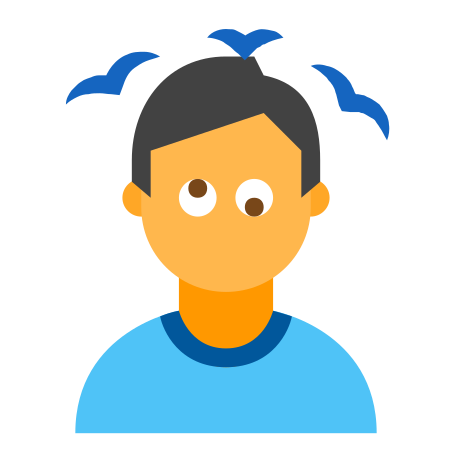 Dizzy Person icon in Color Style