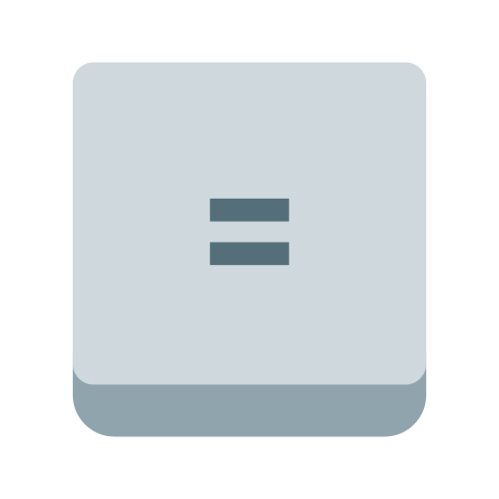 Equal Sign Key icon in Color Style