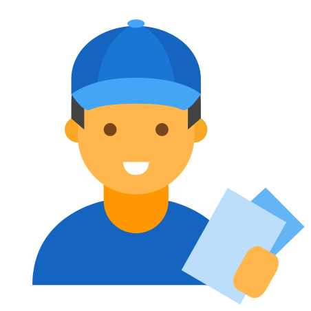 Flyer Distributor Male icon in Color Style