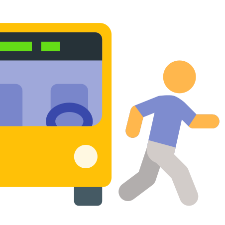 Get Off Bus icon in Color Style