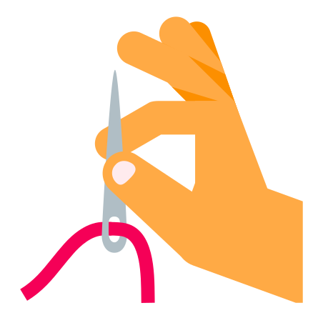 Hand Holding Needle Skin Type 3 icon in Color Style