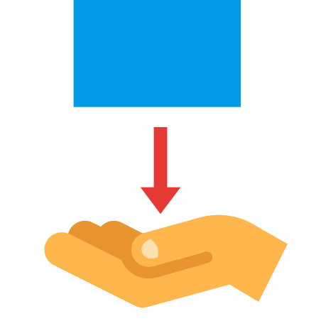 Hand In icon in Color Style