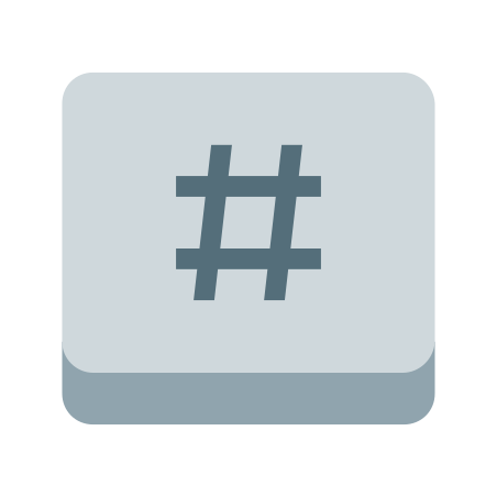 Hashtag Key icon in Color Style