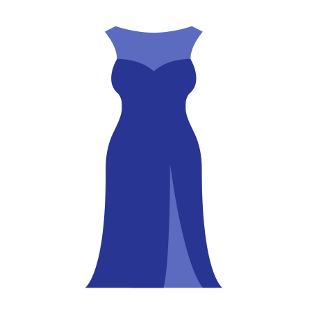 Long Formal Dress Icon In Color Style