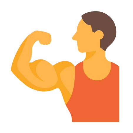 Muscle Flexing icon in Color Style