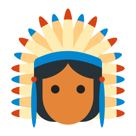 Native American Chief icon in Color Style