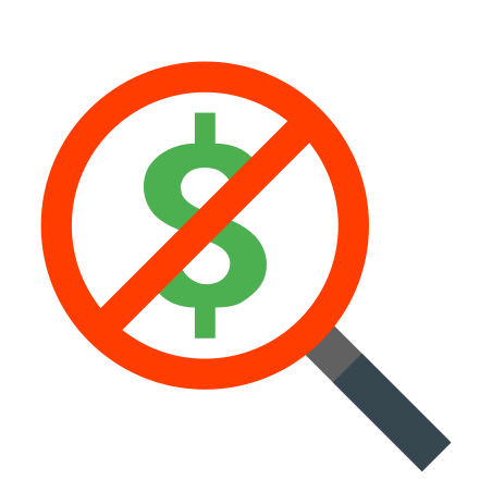 No Hidden Fees icon in Color Style