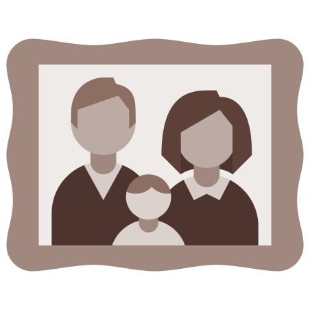 Old-Fashioned Family Photo icon in Color Style