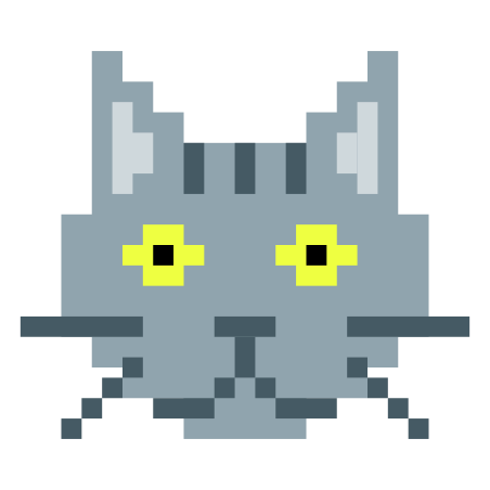 Pixel Cat icon in Color Style