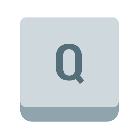 Q Key icon in Color Style