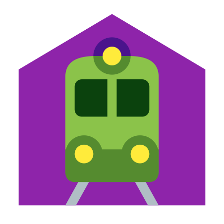 Railway Station icon in Color Style