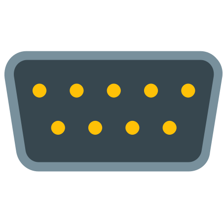 RS-232 Male icon in Color Style