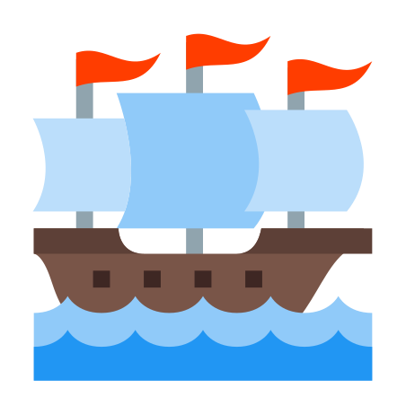 Sailing Ship icon in Color Style