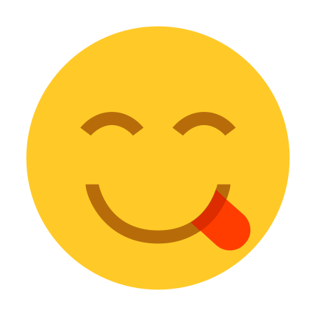 Savouring Delicious Food Face icon in Color Style