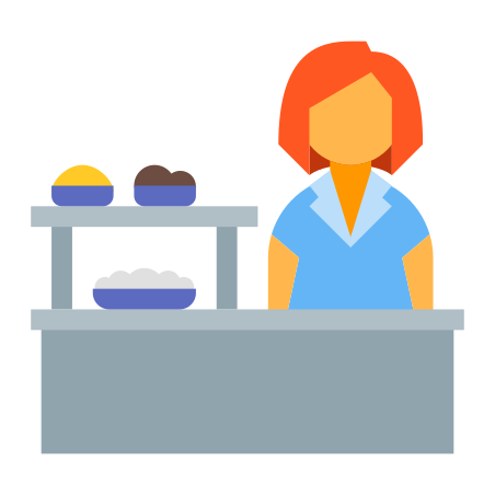 School Cafeteria icon in Color Style
