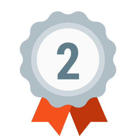 Second Place Ribbon icon in Color Style