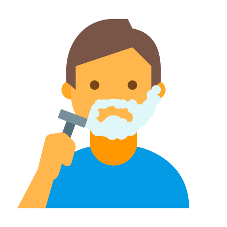 Shaving Man icon in Color Style