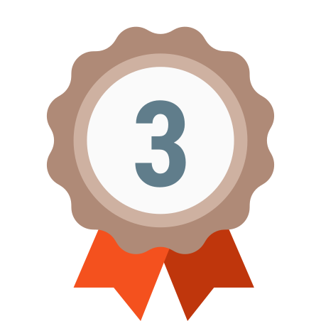 Third Place Ribbon icon in Color Style