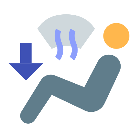 Windshield Defroster and Foot Outlet icon in Color Style