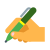 Hand With Pen icon in Color Style