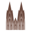 Kölner Dom Icon im Farbe Stil