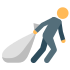 Man Dragging Sack icon in Color Style