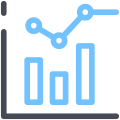 Combo Chart icon in Pastel Style