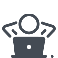 Relaxed Working With a Laptop icon in Pastel Style