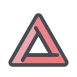 Warning Triangle icon in Pastel Style