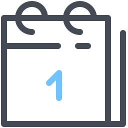 Calendar 1 icon in Cute Outline Style