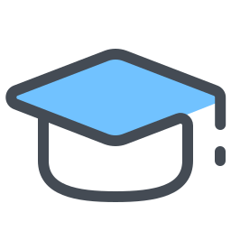 Graduation Cap icon in Cute Outline Style
