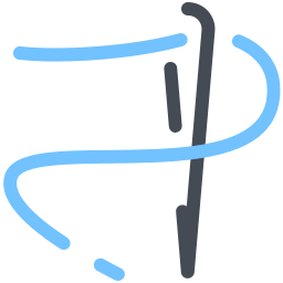Nadel Icon im Stickers Stil