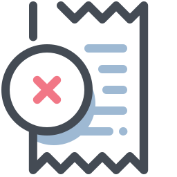Receipt Declined Icon - Free Download, PNG and Vector