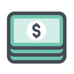 Stack of Money icon in Blue UI Style