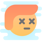 Dead Face icon in Cute Clipart Style