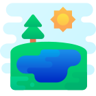 Icône Lac dans le style Cute Clipart