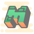 Minecraft Logo icon in Cute Clipart Style