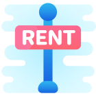 Rent Sign icon in Cute Clipart Style