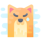 Sad Cat icon in Cute Clipart Style