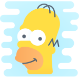 Homer Simpson icon in Cute Clipart Style