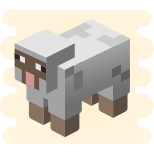 Minecraft Sheep icon in Cute Clipart Style
