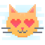 Pixel Cat icon in Cute Clipart Style