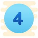Circled 4 icon in Cute Outline Style